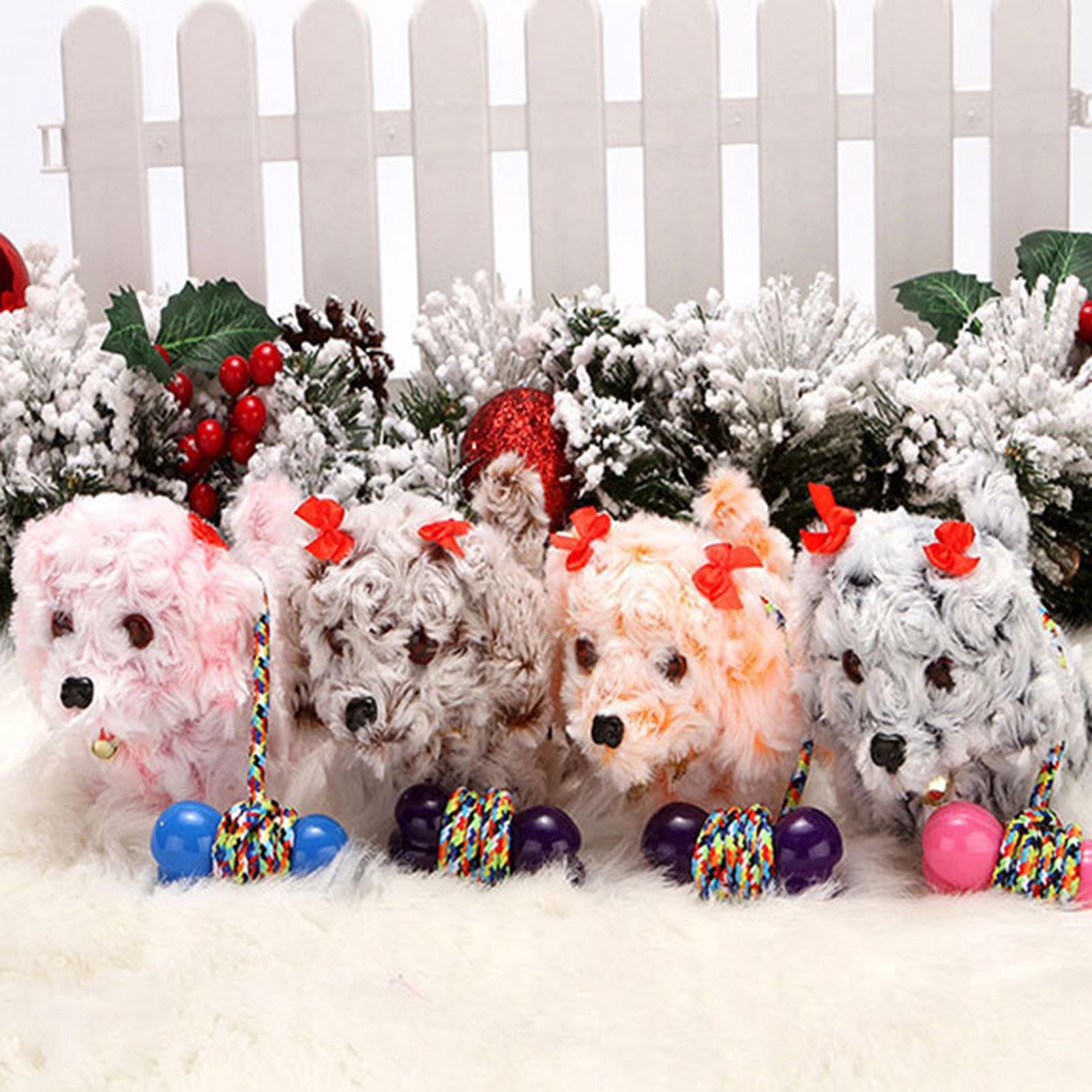 Electric Plush Dog with Traction Rope Tail Wagging Barking Walking ...