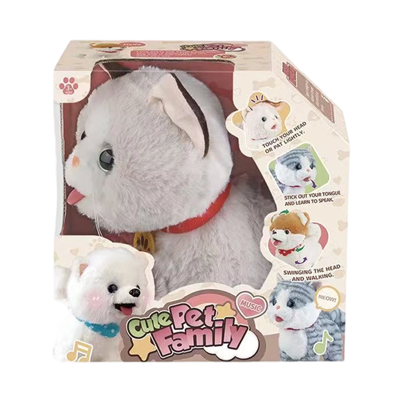 Electric Plush Pet Robot Companion Toy with Life Like Sound Effects and ...