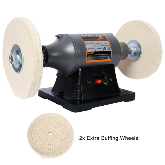 Electric Polisher Benchtop Buffer Grinder - Includes 4PCs 80Ply Thic ...