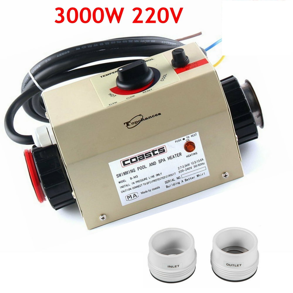 3KW 220V Electric Pool Heater, Portable SPA Water Bath Heater, Jacuzzi ...