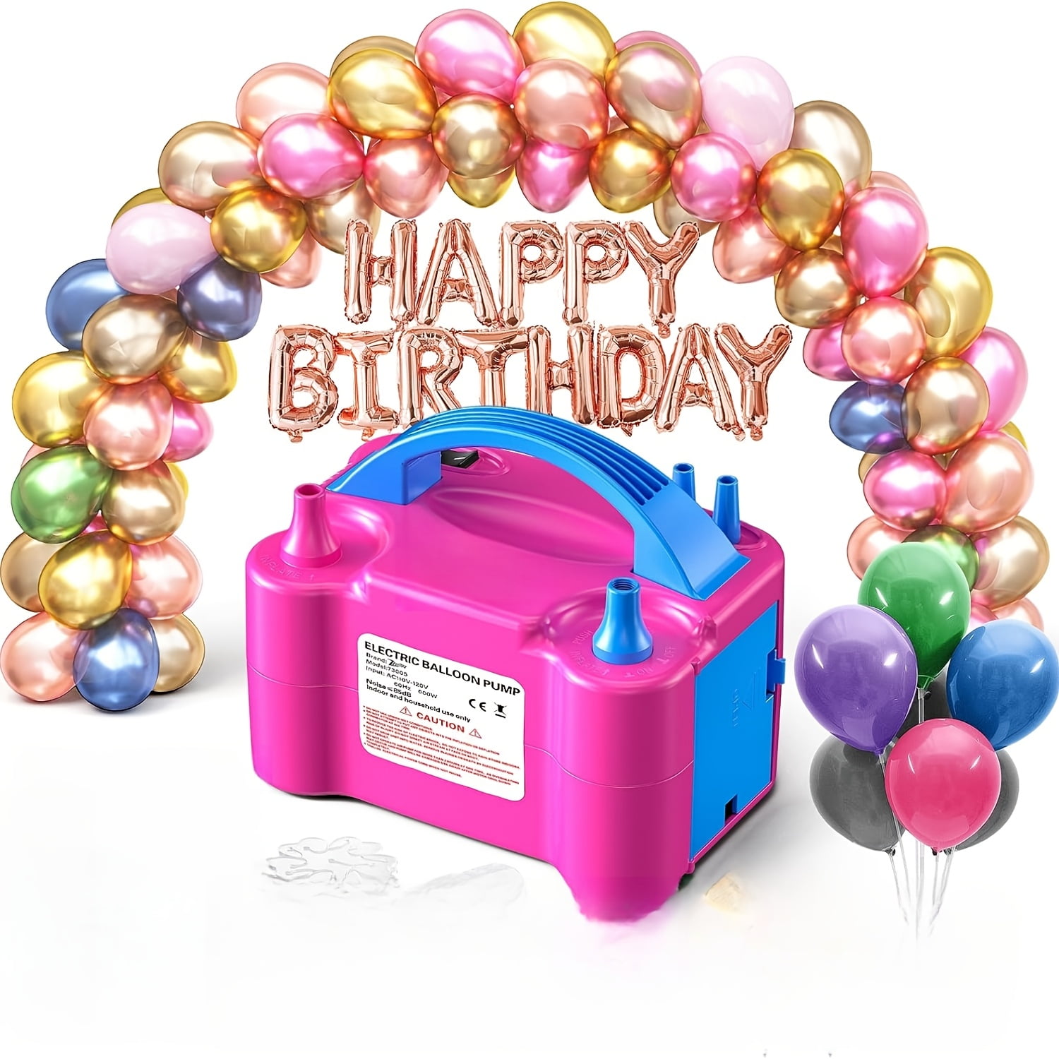 Electric Portable Double Nozzle Balloon Blower Pump Inflatable for ...