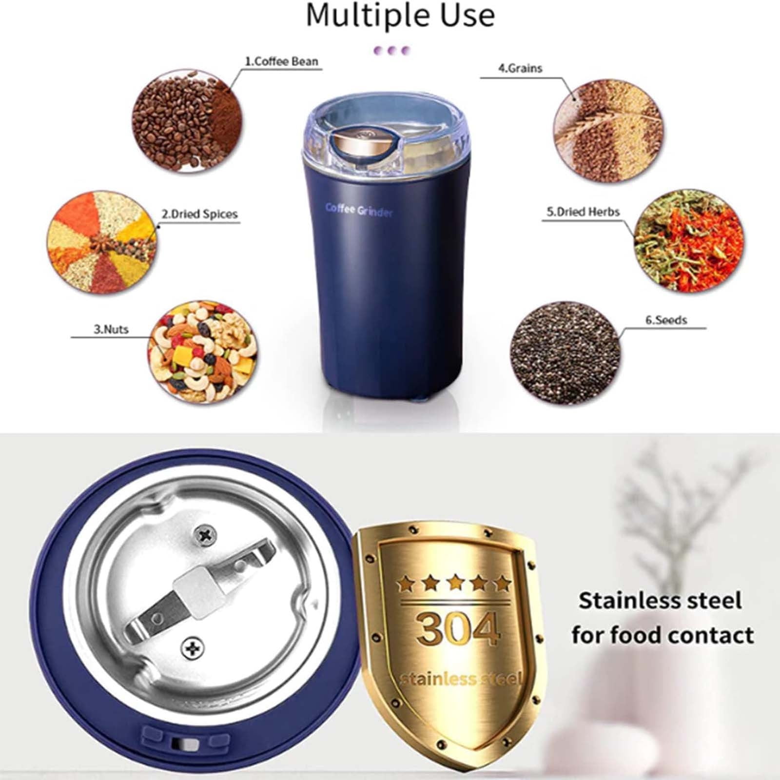 Electric Portable Herb Grinder with Stainless Steel Blades and Grinding ...