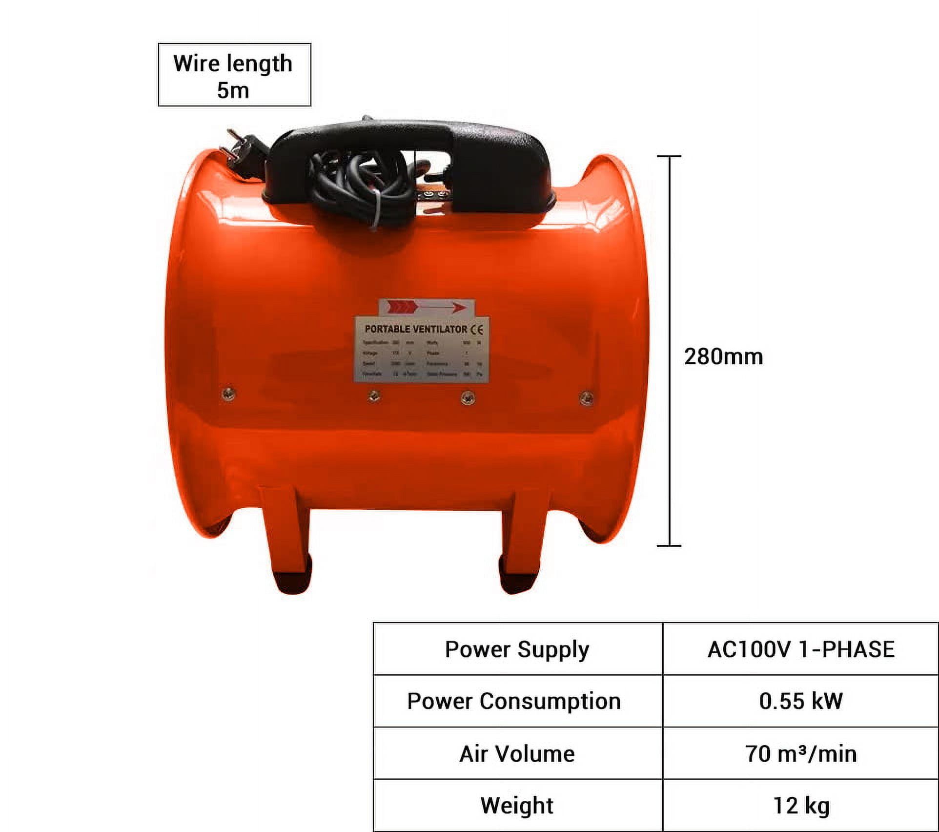 Electric Portable Ventilation Fan 280 MM AC100v 1-PHASE - Walmart.com