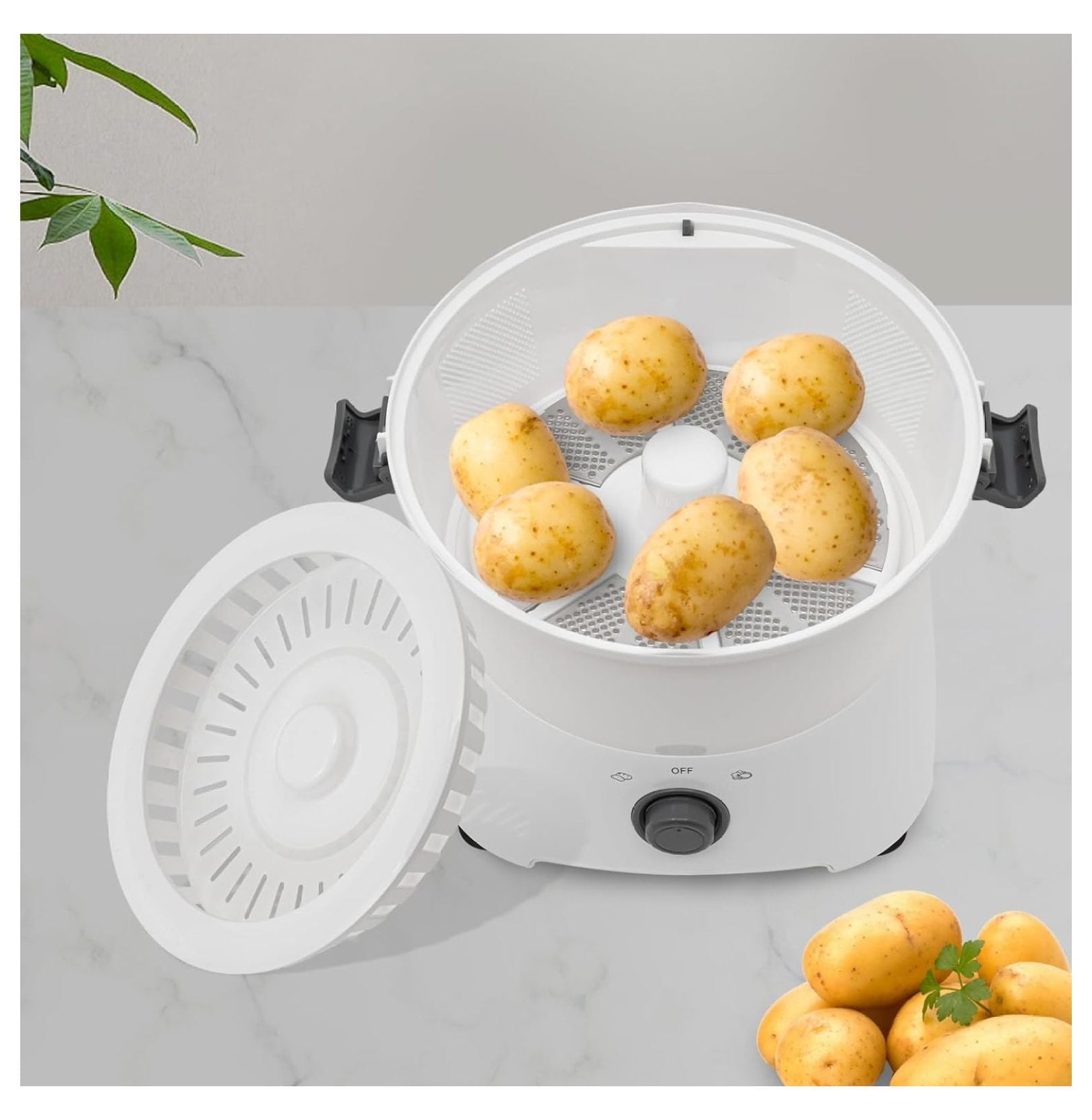 Electric Potato Peeler, 110V 85W One-button Drive Automatic Peeler ...