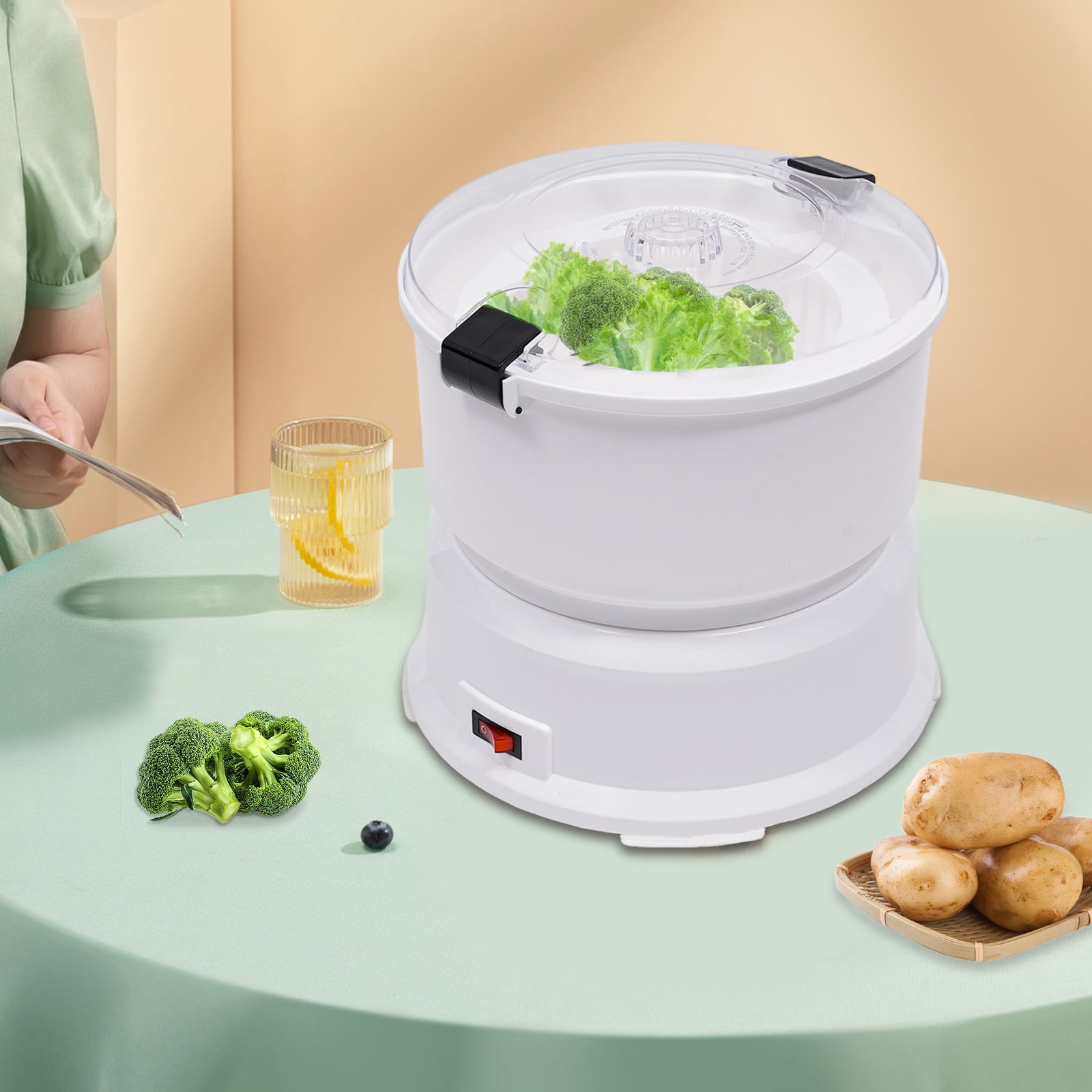 10.62*10.03inch 1kg Electric Potato Peeler Machine 85W Corded Electric ...
