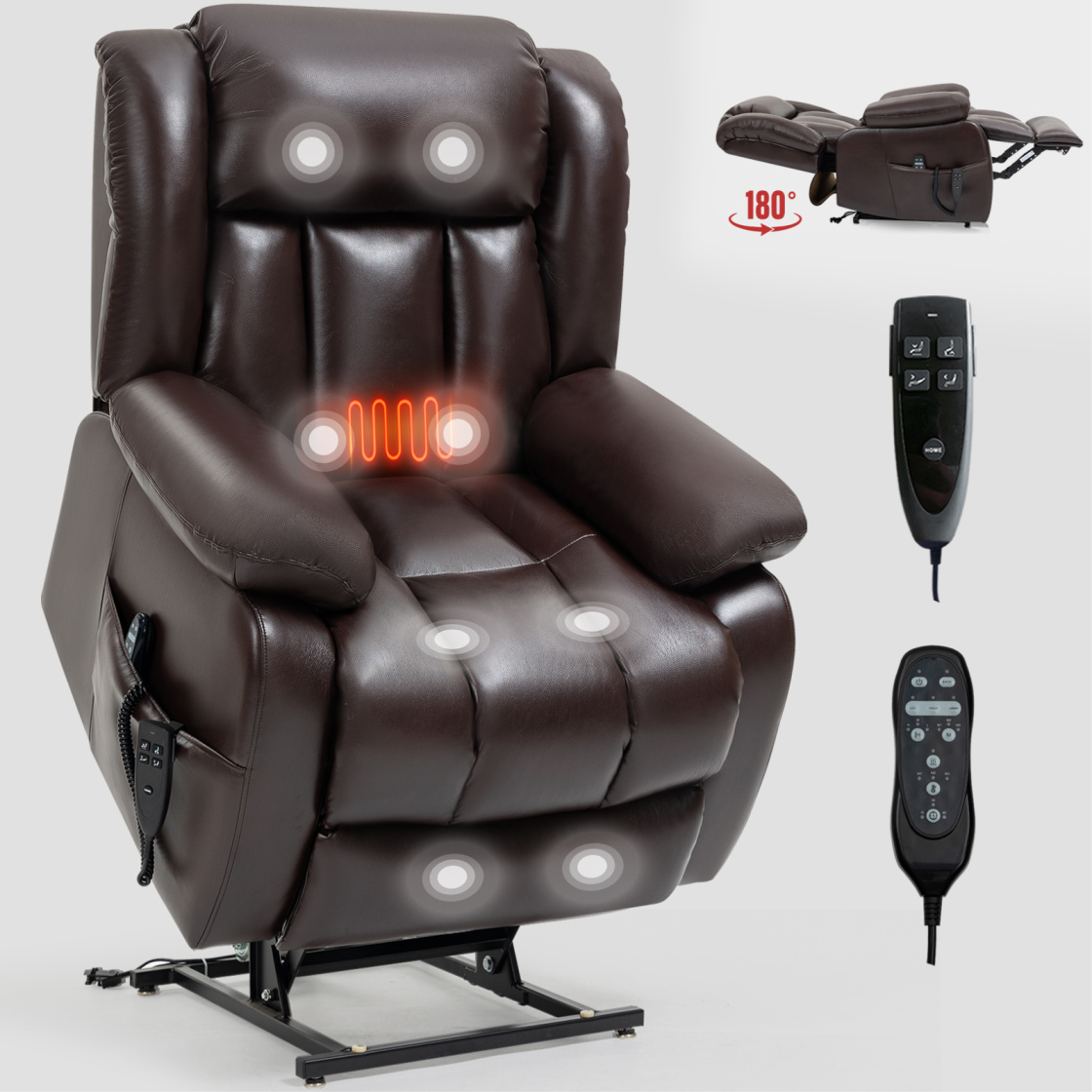 Electric Power Lift Recliner Chair with Dual Motor Infinite Positioning ...