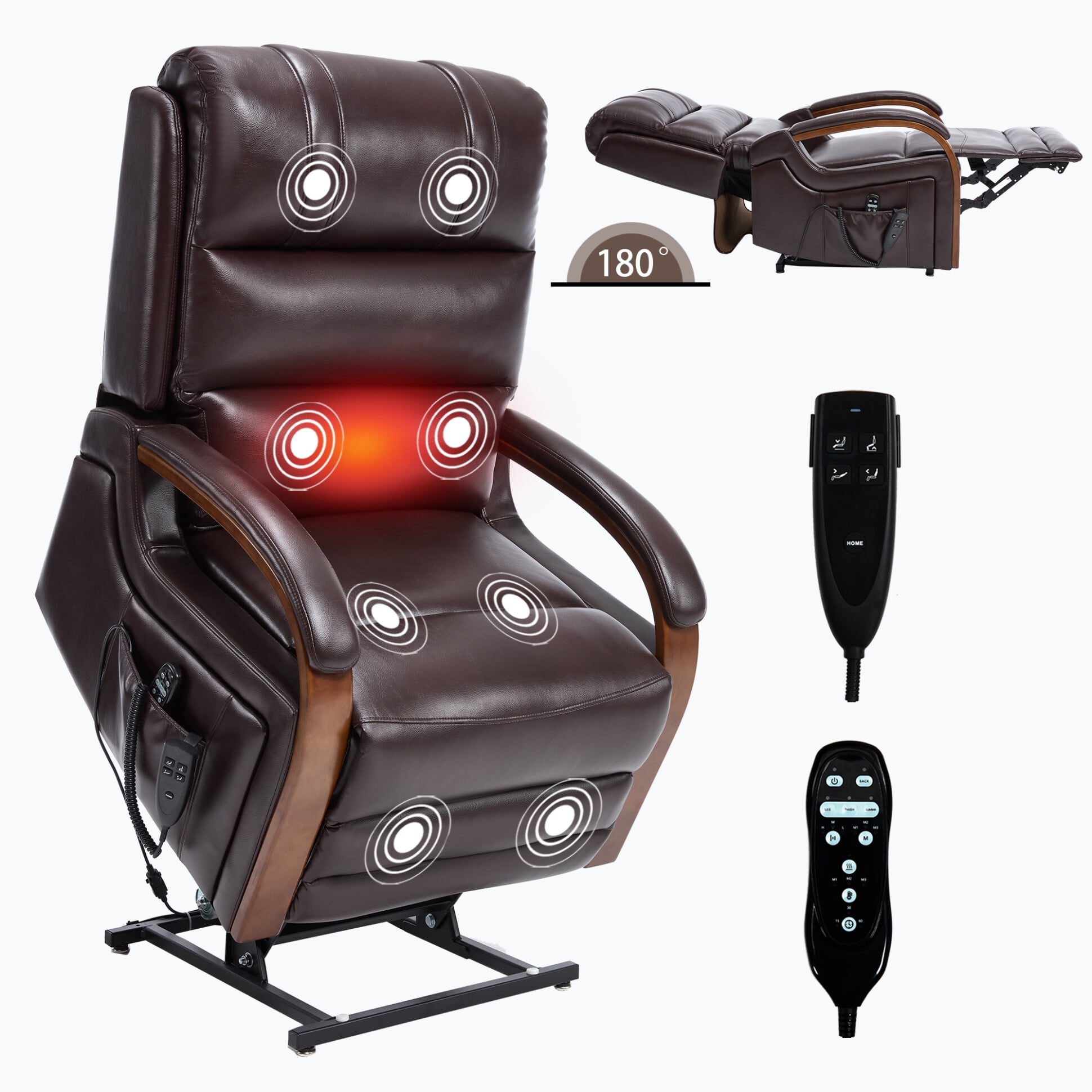 Electric Power Lift Recliner Chair with Massage and Heat for Elderly ...