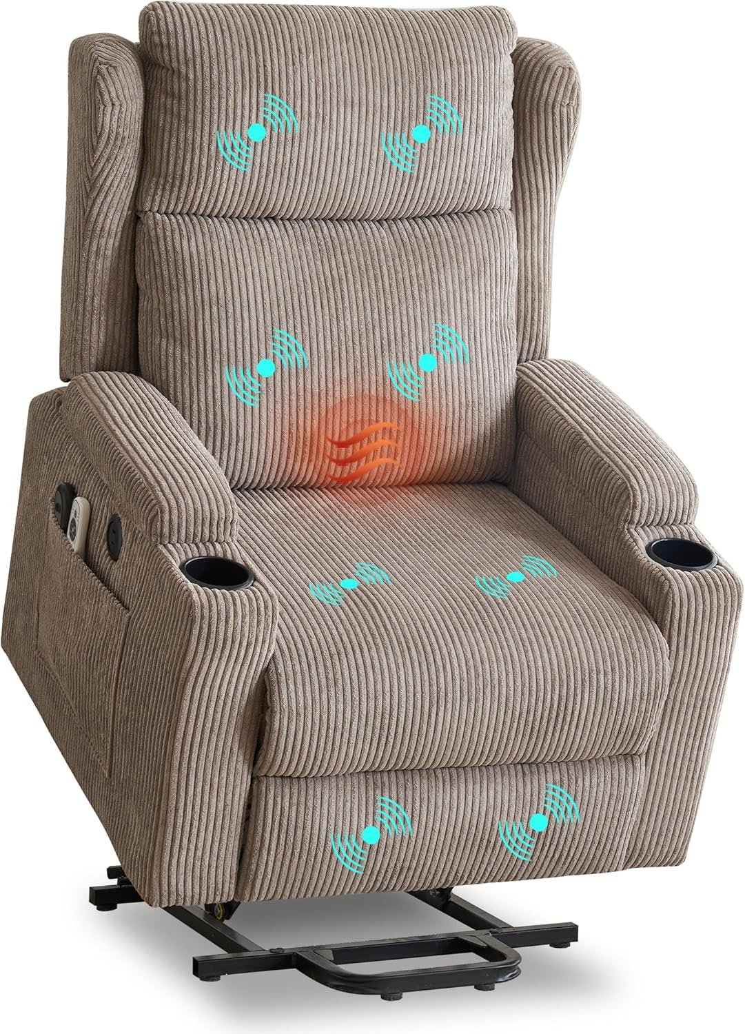 Electric Power Lift Recliner Chair Sofa with Massage and Heat for ...