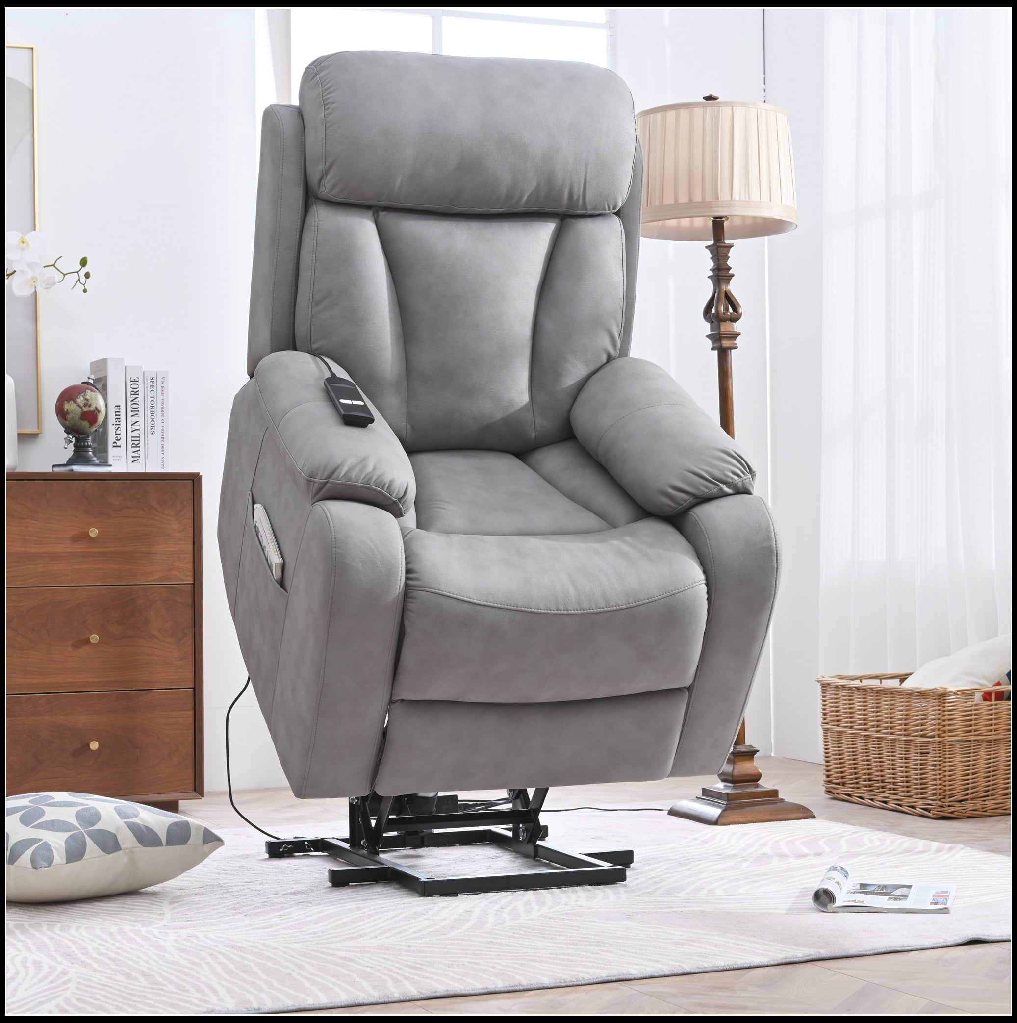 Electric Power Lift Recliner Chair for Elderly, Fabric Recliner Chair ...