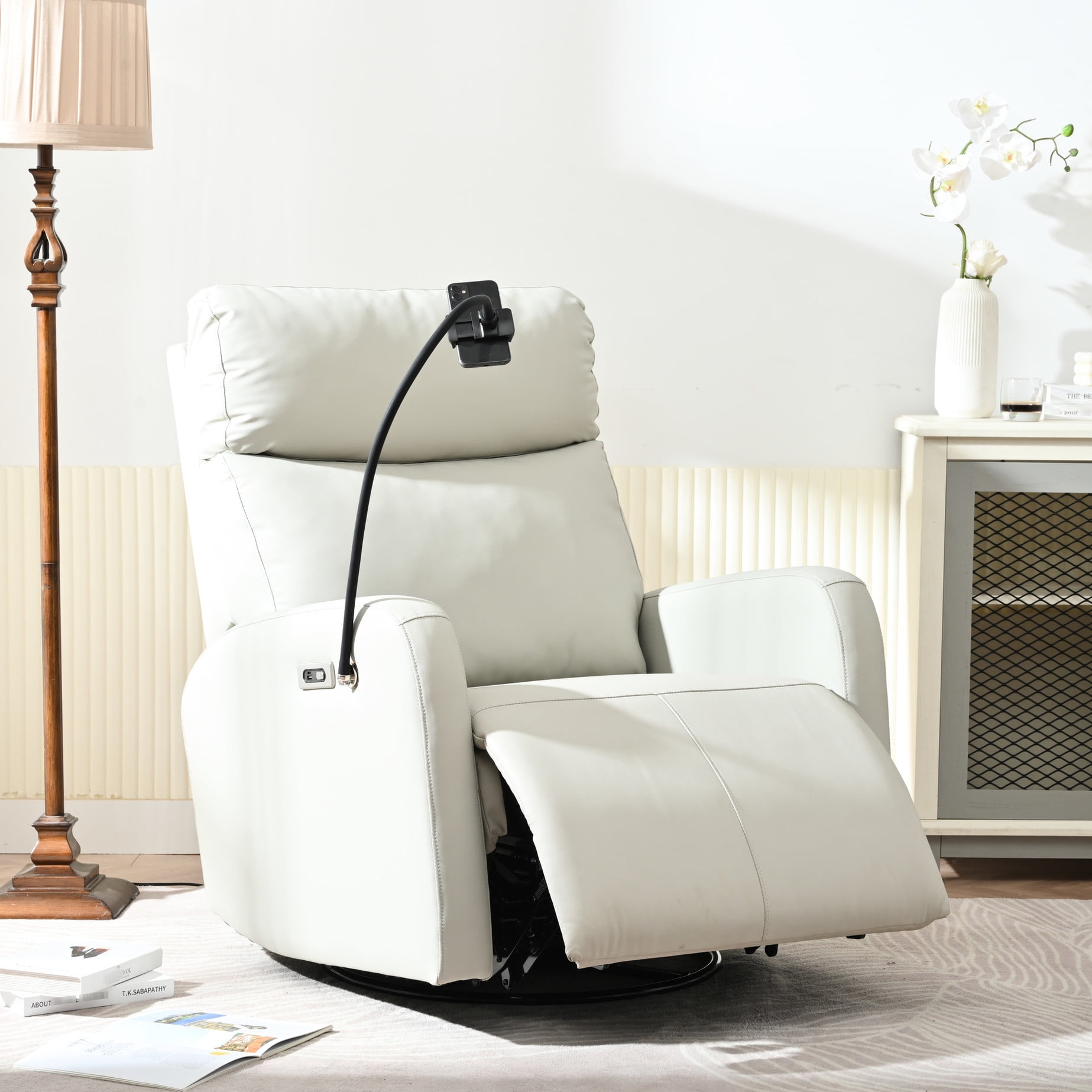 Electric Power Recliner with 270° Swivel | Relax with USB Charging and ...