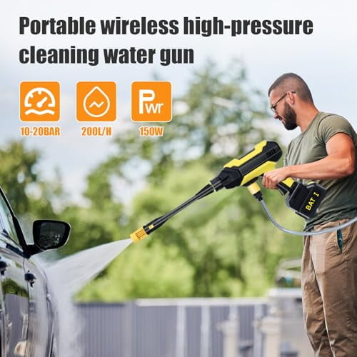 Electric Power Washer,Portable Cordless Pressure Washer,Handheld Power ...