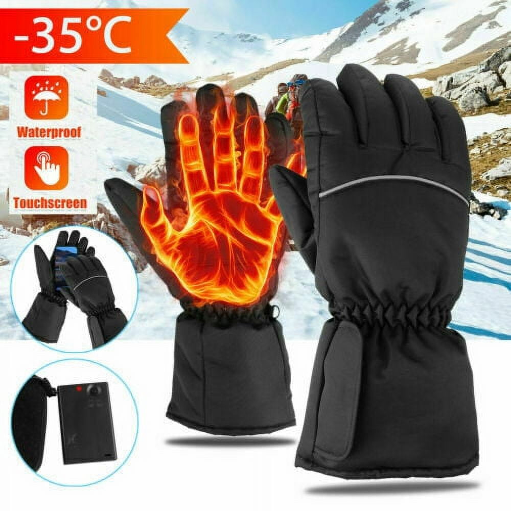 Electric Powered Heated Gloves Battery Winter Outdoor Work Warmer ...
