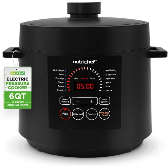Electric Pressure Cooker 6 Quart Capacity | 9 Function Digital ...