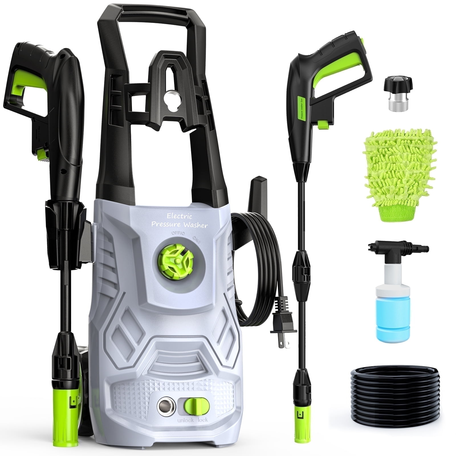 Patbrela Electric Pressure Washer, 4200 PSI 2.6 GPM, Adjustable 0-120 ...