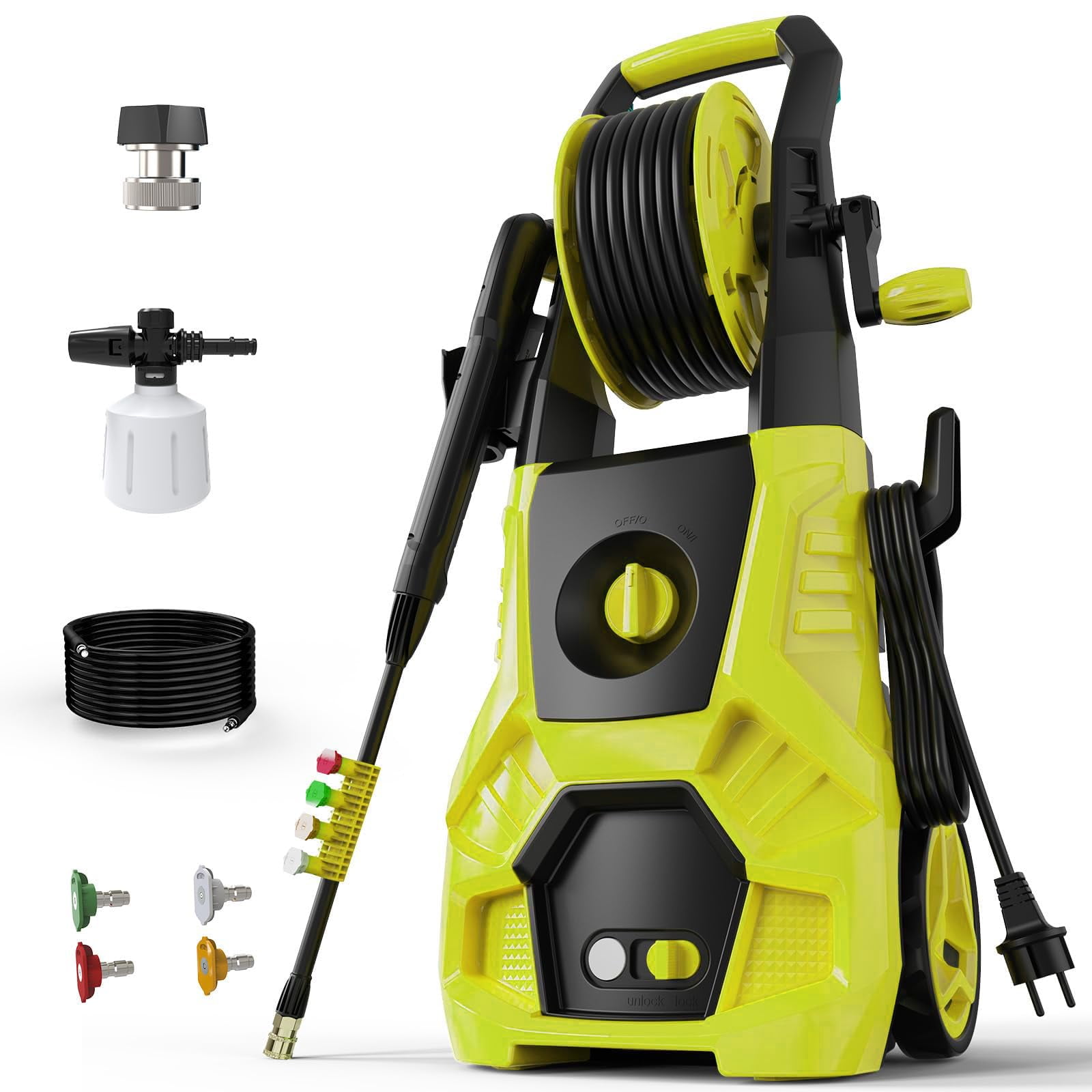 Electric Pressure Washer - 5000 PSI, 3.0 GPM High Power Washer Electric Powered with 35FT Power ...