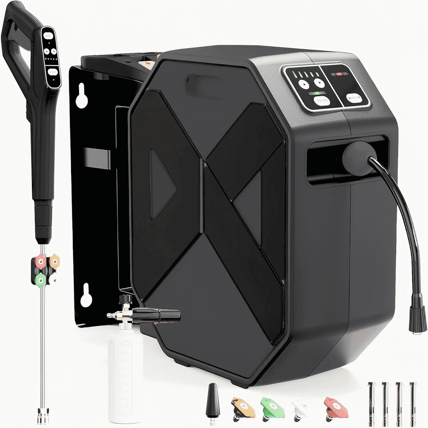 Electric Pressure Washer, 5000 PSI 3.2 GPM Wall Mounted Power Washer, Remote Control with 100 FT ...