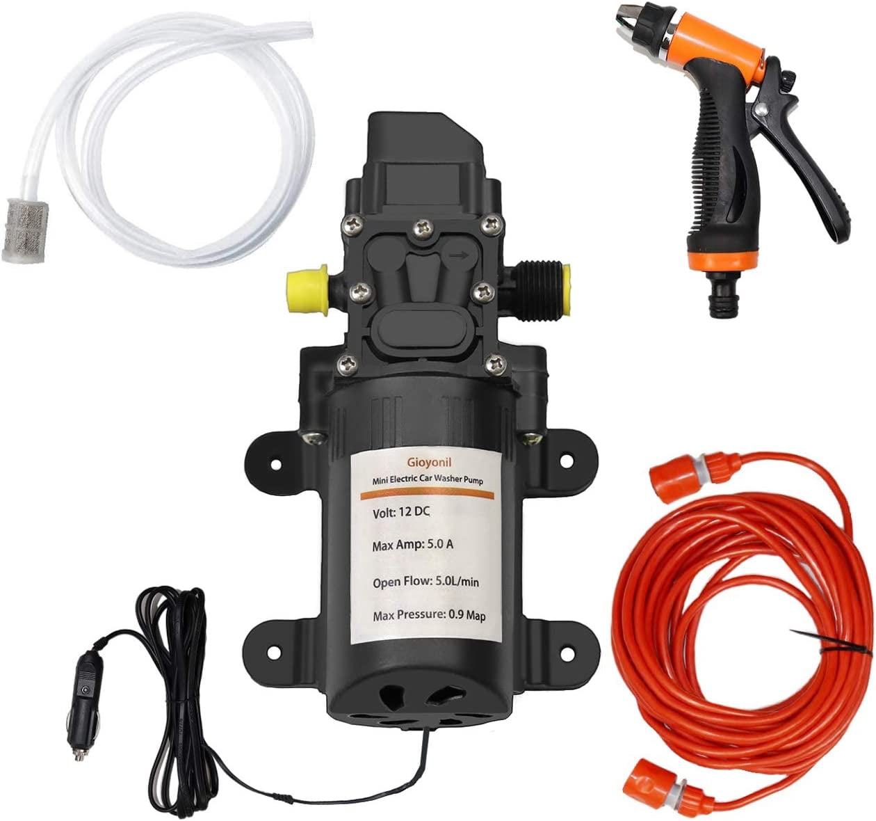 Electric Pressure Washer Pump, 12V 100W Portable High Pressure Power ...