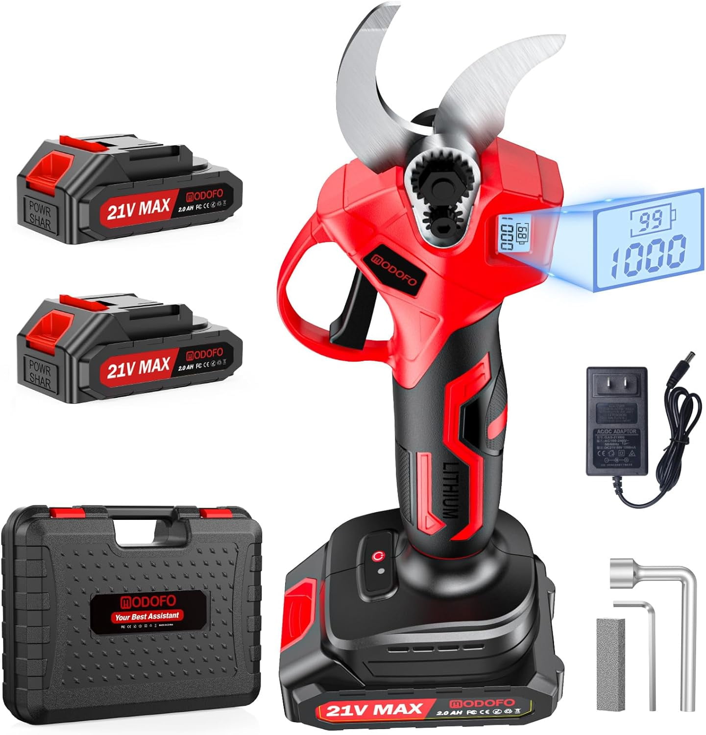 Electric Pruning Shears,1.4" Cutting Diameter Cordless Power Pruner ...