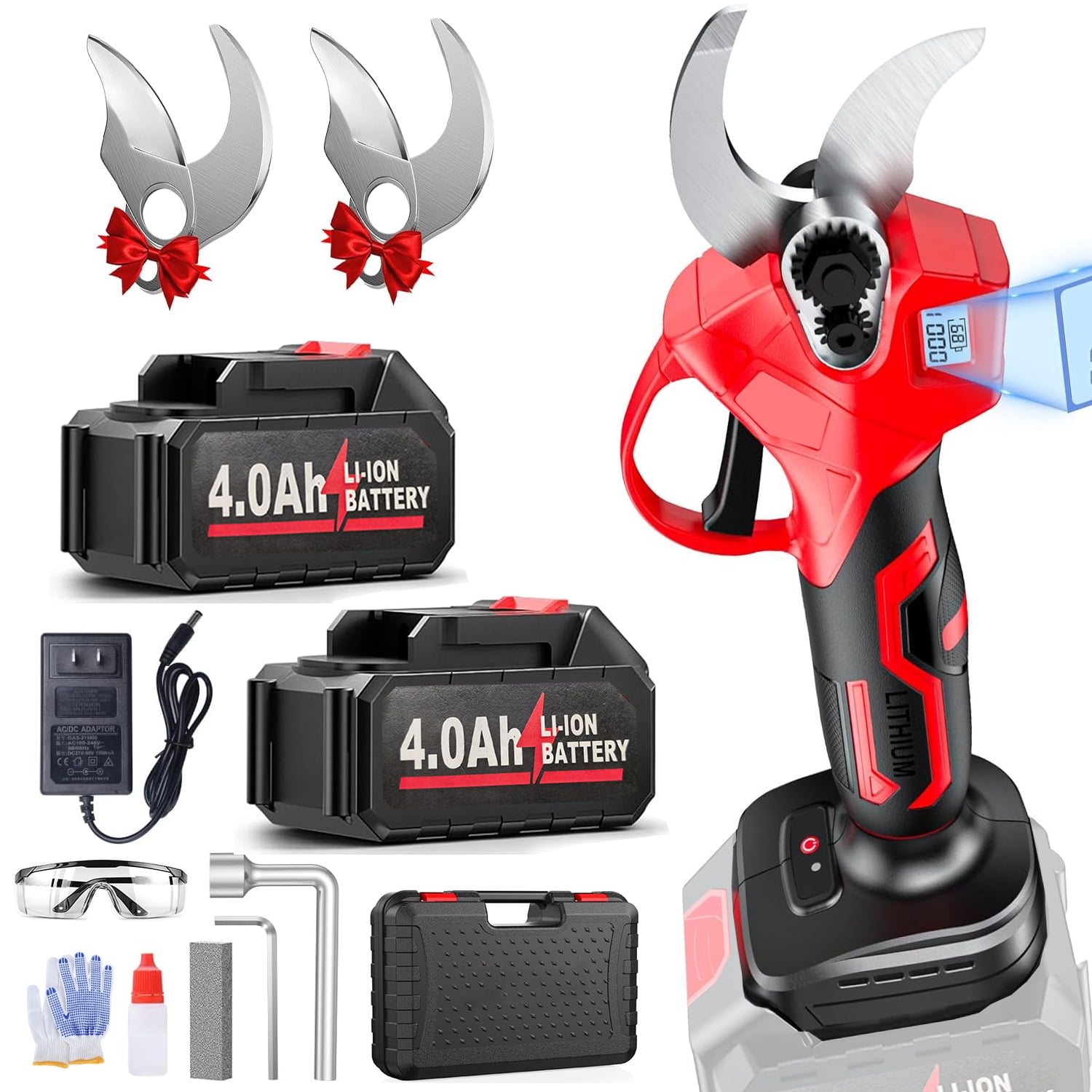 Cordless Electric Pruning Shears, 1.4" Cutting Diameter, Professional ...