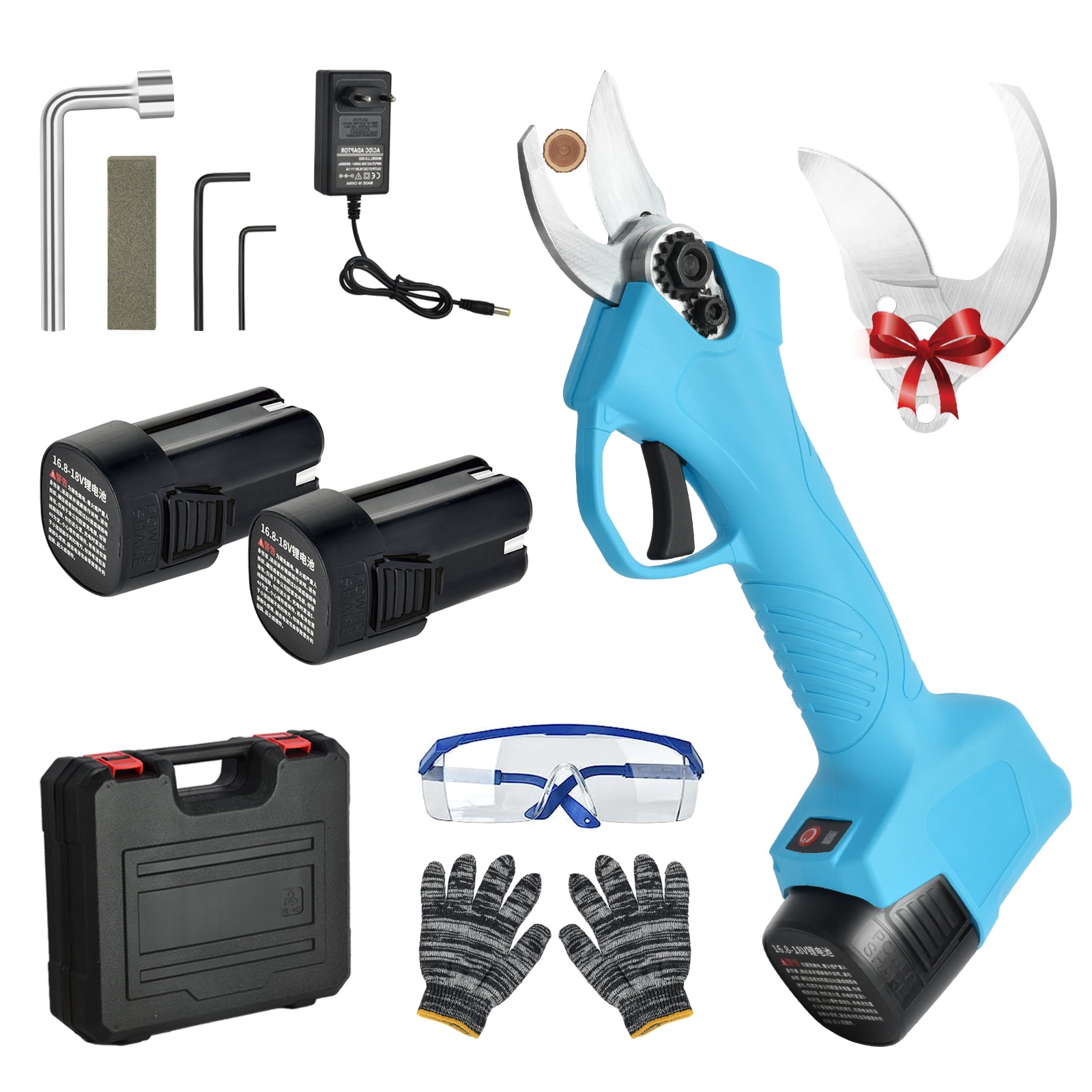 Professional Handheld Electric Pruning Shears with 2 Batteries, 30mm ...