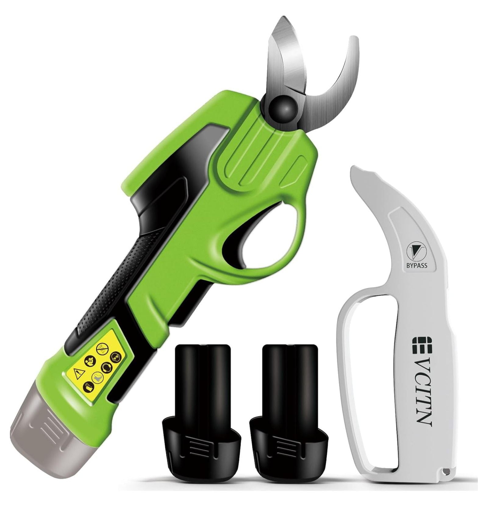 Electric Pruning Shears For Gardening, 2x2Ah Battery, Extra Bypass ...