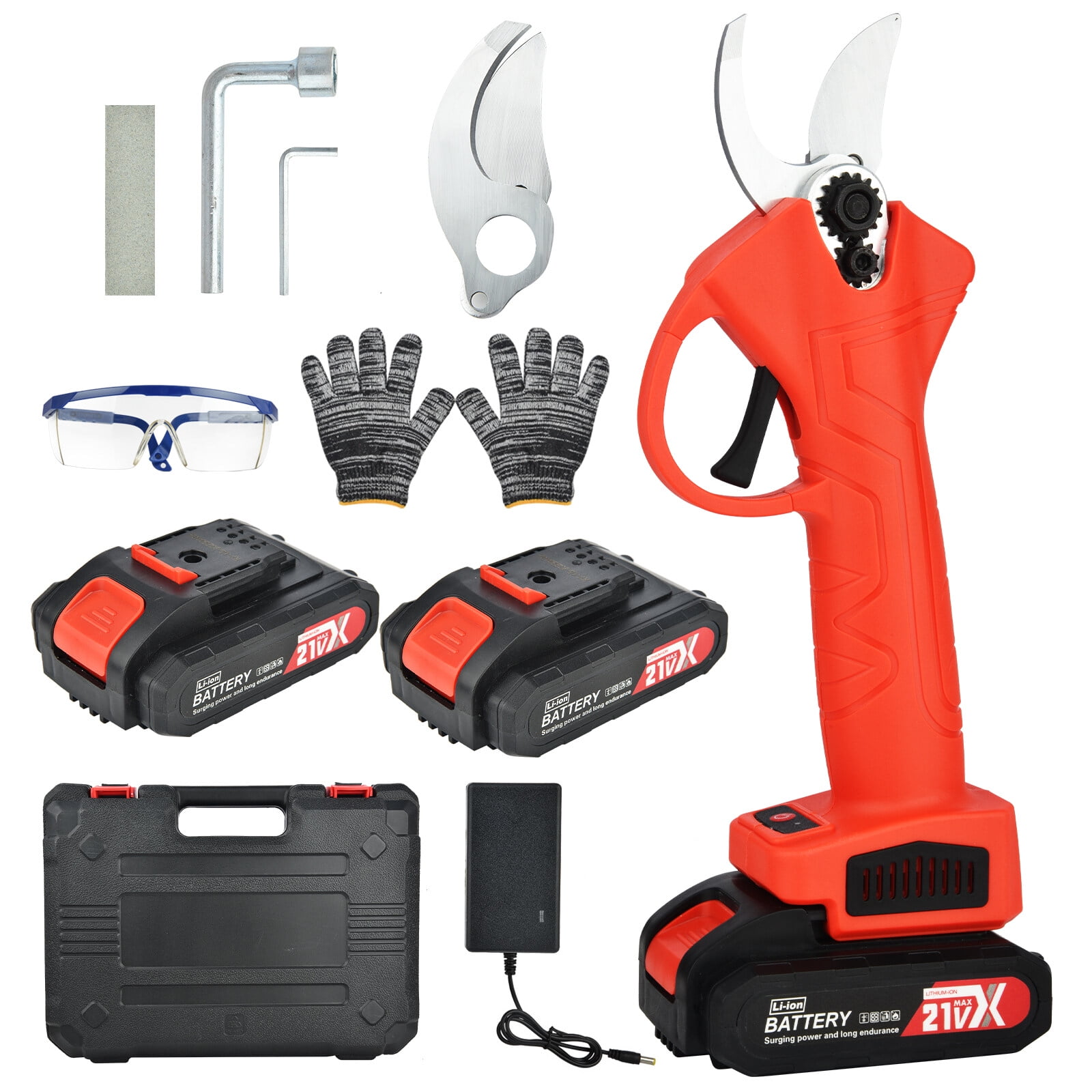 Professional Electric Pruning Shears with 2 Lithium Batteries, 30mm ...