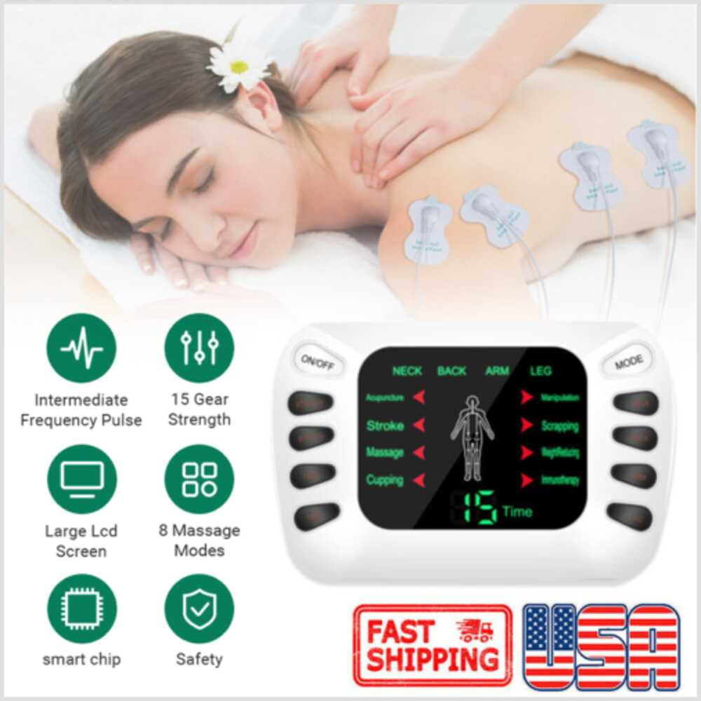 Electric Pulse Massager Muscle Stimulator Therapy Pain Relief Unit ...