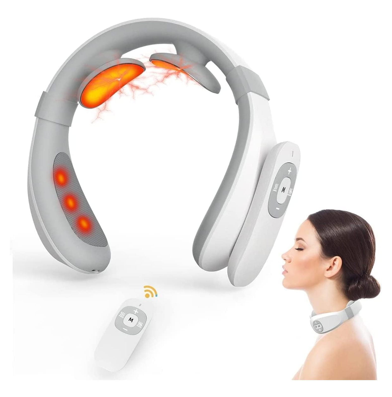 Electric Pulse Neck Massager for , Intelligent Neck Massager with Heat ...