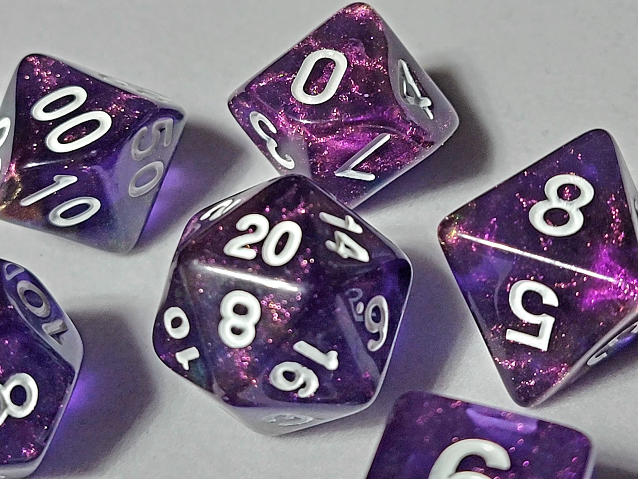 Electric Purple DnD Dice Set | Dungeons and Dragons | 7 Dice RPG ...