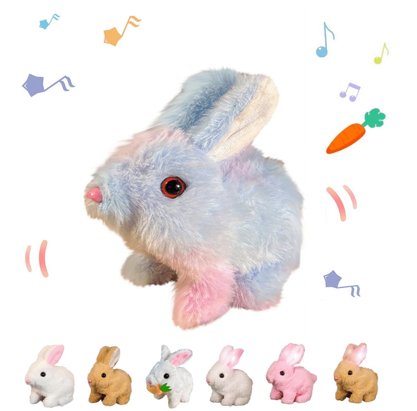 Electric Rabbit Toy Plush Bunny Battery Operated Hopping Animal Rabbit ...