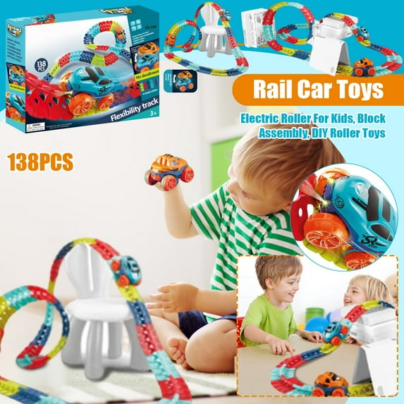 Electric Race Car Set Anti Gravity Race Track with Car Defy Gravity 360° Climbing Car LED Lights ...