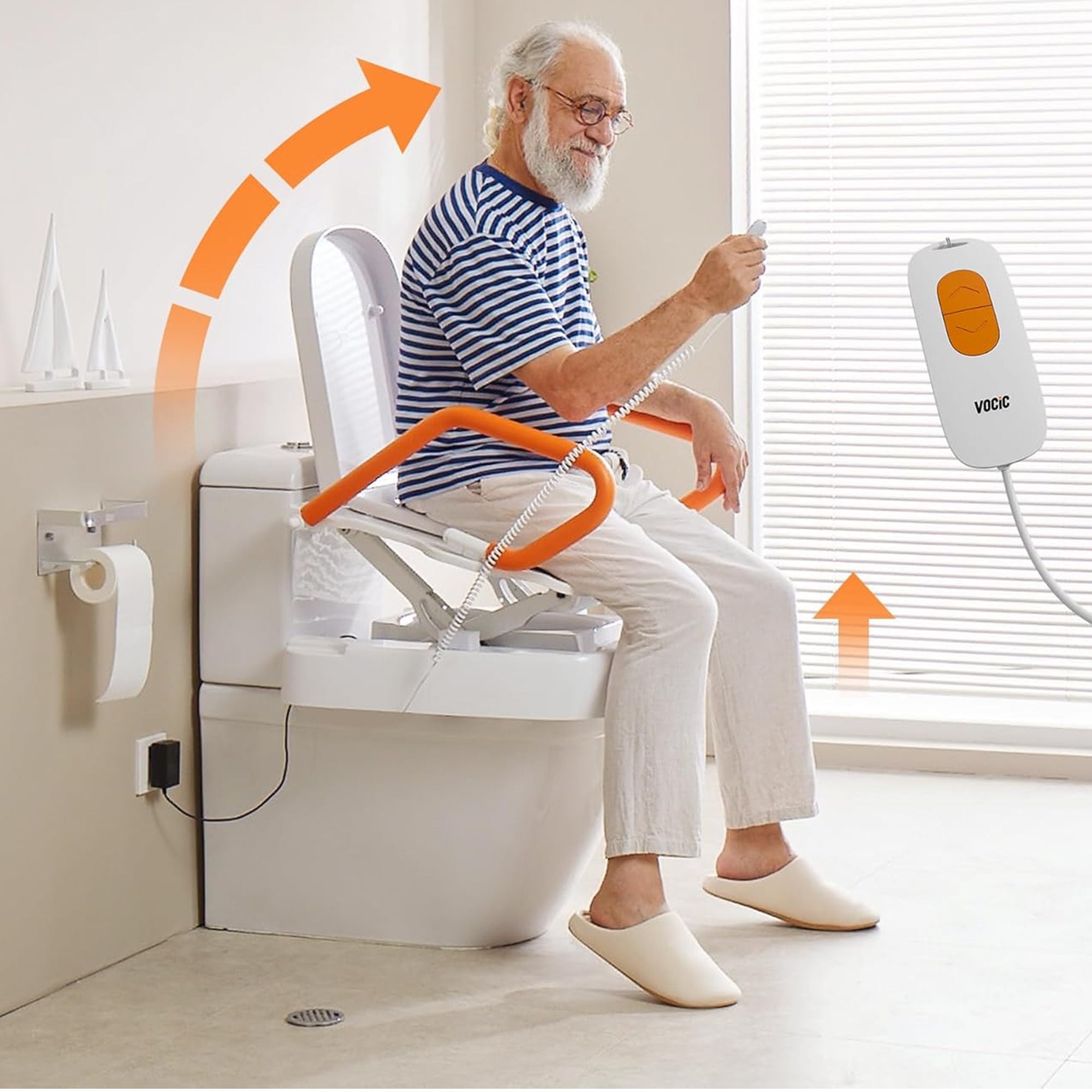 Electric Raised Toilet Seat, Electric Toilet Seat Lift, Powered Toilet ...