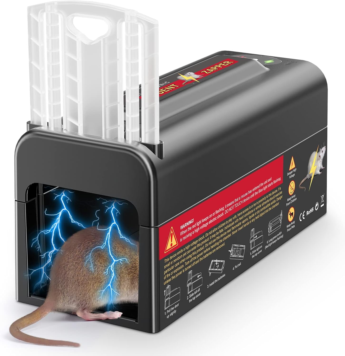 Electric Rat Trap,Mouse Trap Indoor,Powerful Voltage Instantly Kills ...