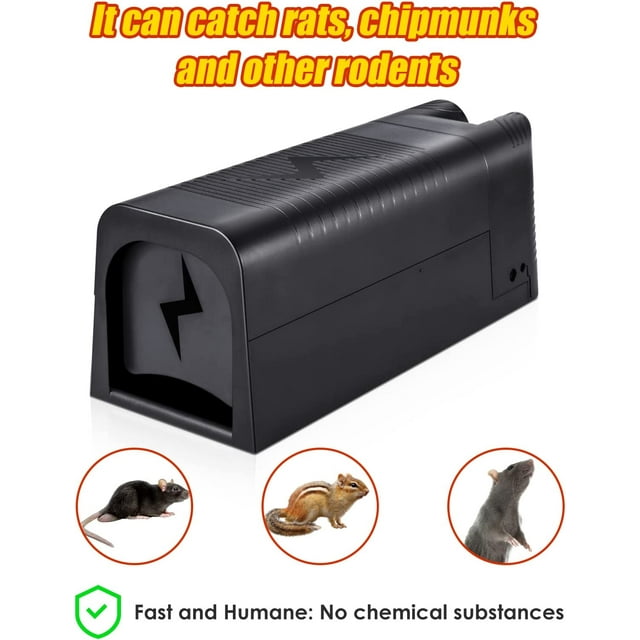 Electric Rat Trap with 2000V Humane Shock Chamber Mouse Killer Zapper ...