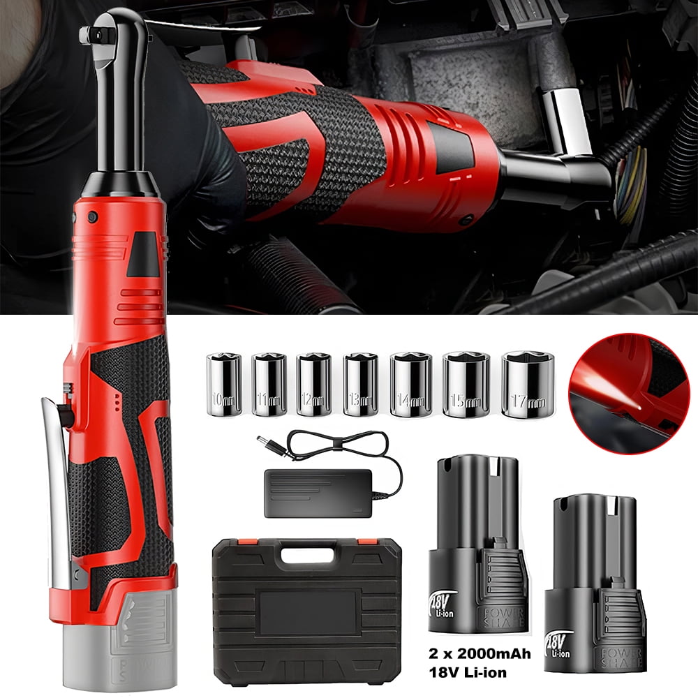 Electric Ratchet Wrench Set, 550 RPM Cordless Ratchet Wrench, 3/8" 18V ...