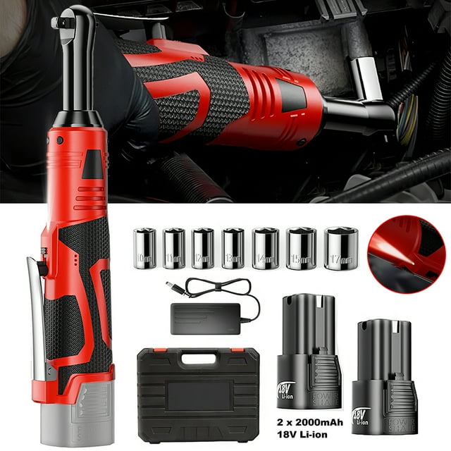 Electric Ratchet Wrench Set, 550 RPM Cordless Ratchet Wrench, 3/8" 18V ...