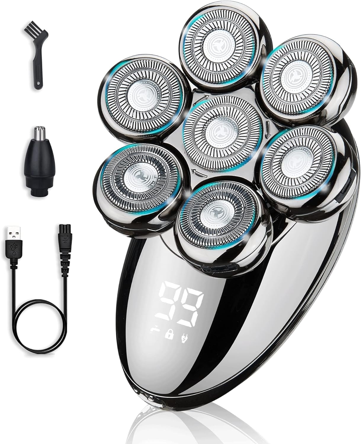 Electric Razor for Men,2 in 1 Head Shavers for Bald Men, 7D Electric ...