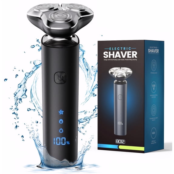 delpattern Electric Razor for Men, 3-Blade Rotary Waterproof Cordless ...