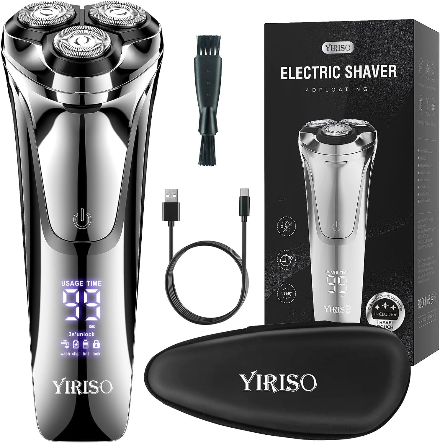 Electric Razor for Men, Men’s Electric Shavers, Wet & Dry Shaver with ...