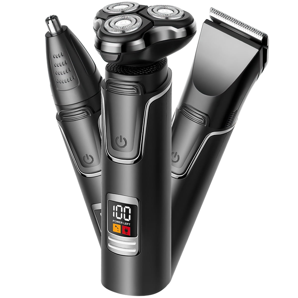 3 in 1 Men's Electric Razor with Nose Sideburn Trimmer, Cordless ...