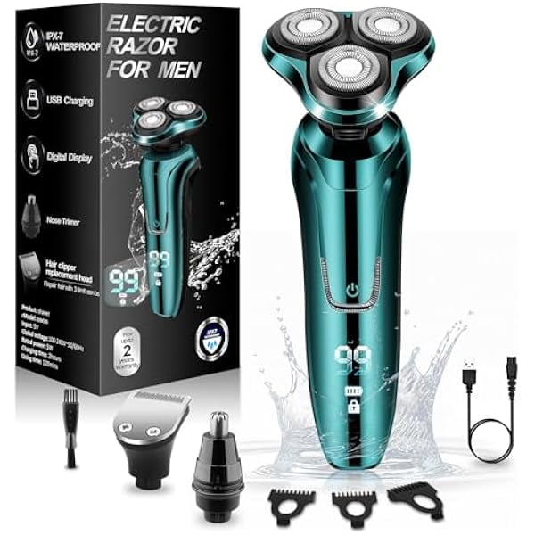 Electric Razor for Men, Shaver for Men Face,Waterproof Wet Dry Electric ...