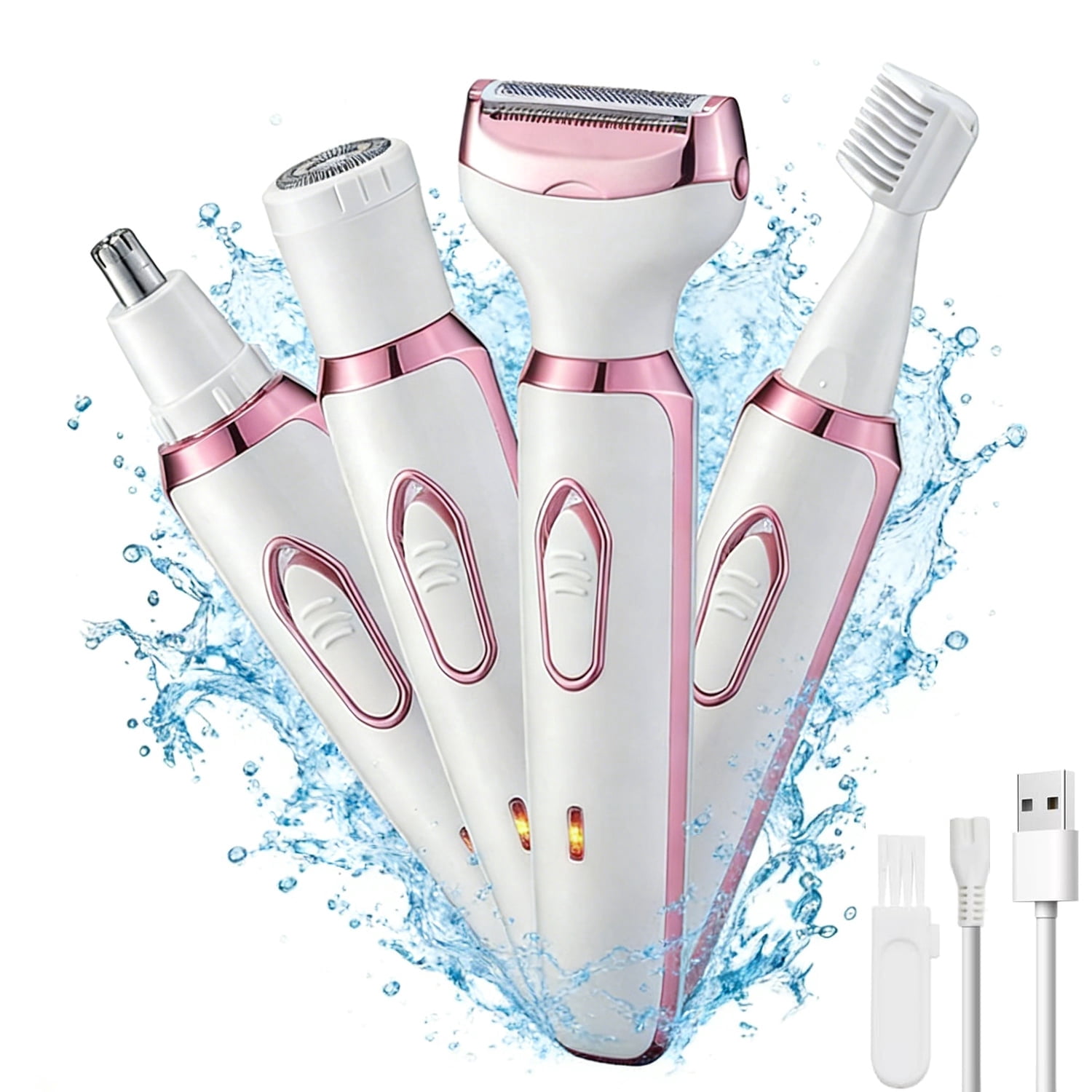 Electric Razor for Women, 4-in-1 Electric Shavers with 4 Detachable ...