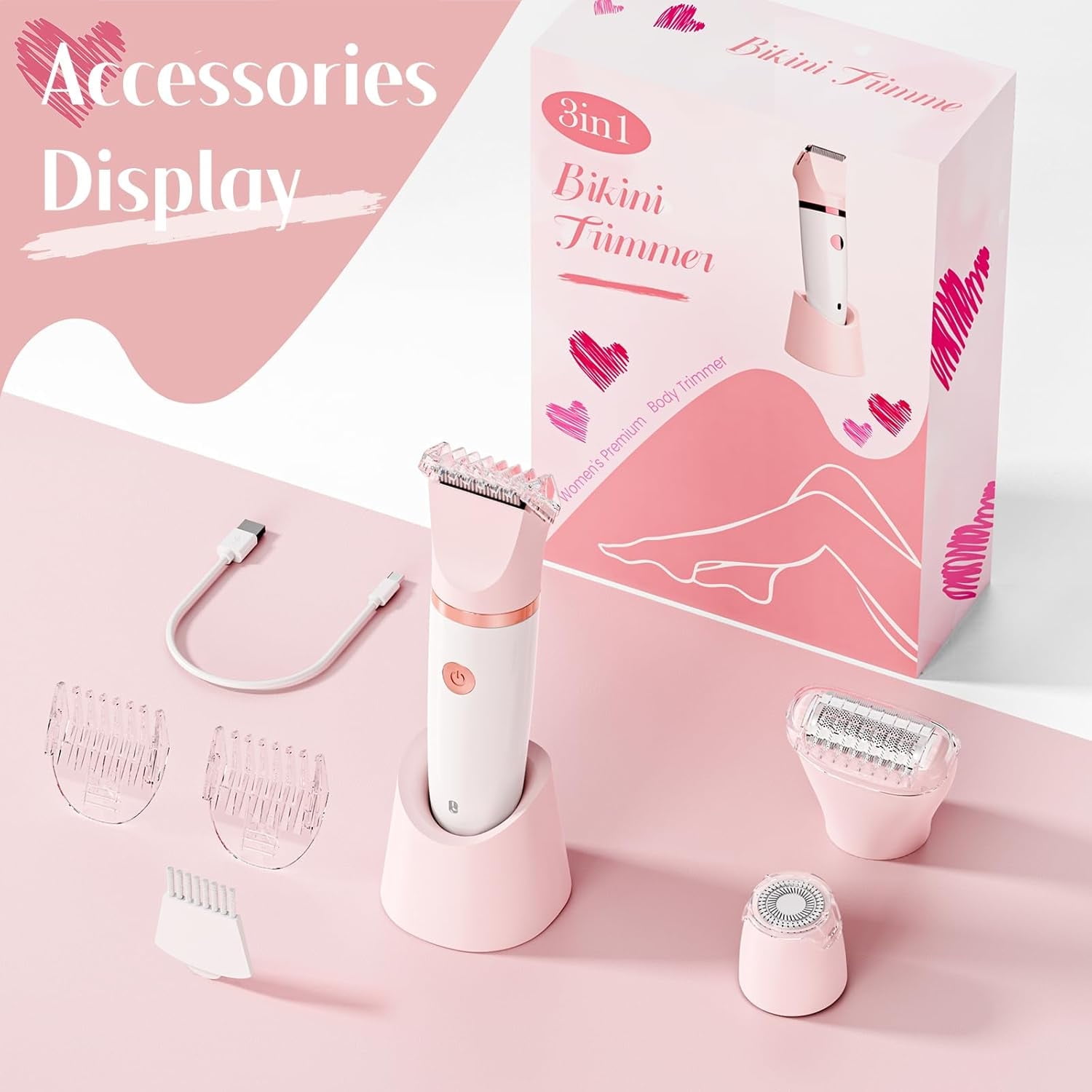 Electric Razor for Women,Hair Trimmer for Face Nose Eyebrow Beard ...