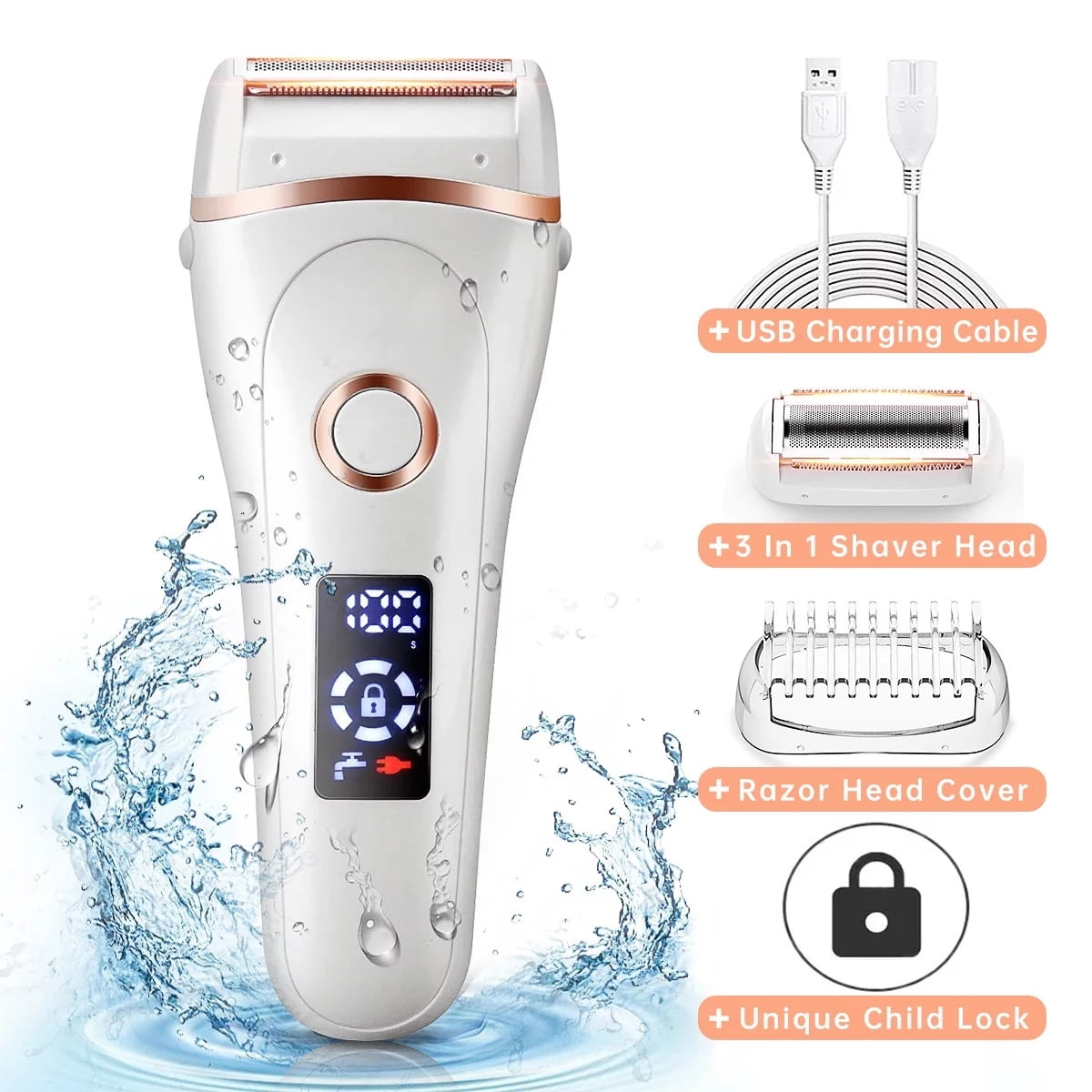 Vanelc 3-in-1 Electric Razor for Women, Painless Shaver, Portable ...