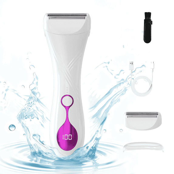 Electric Razors for Women - Cordless Hair Trimmer with LED Display, Wet ...
