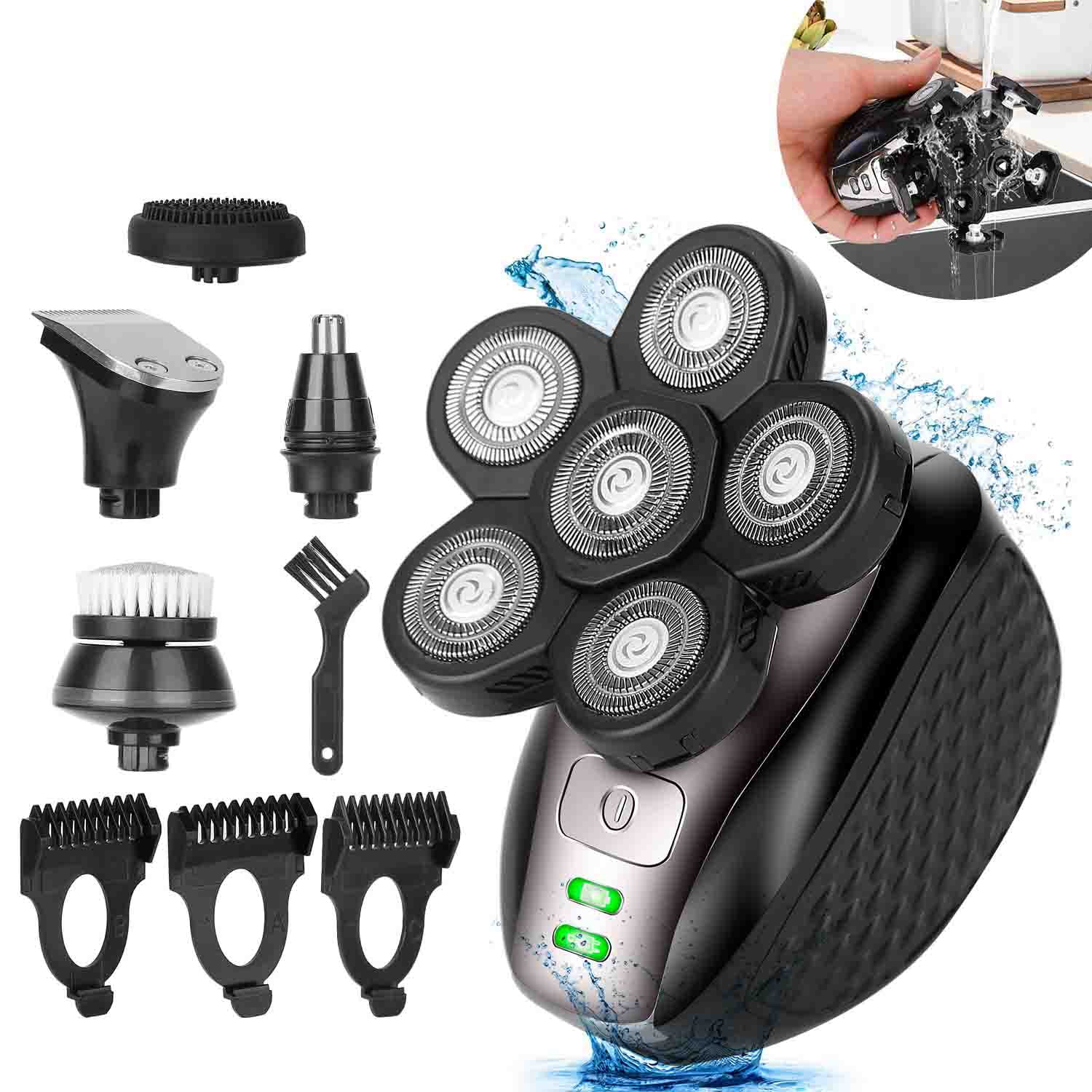 Electric Razor, Moclever 5 in 1 Rechargeable Cordless Beard Trimmer Men ...