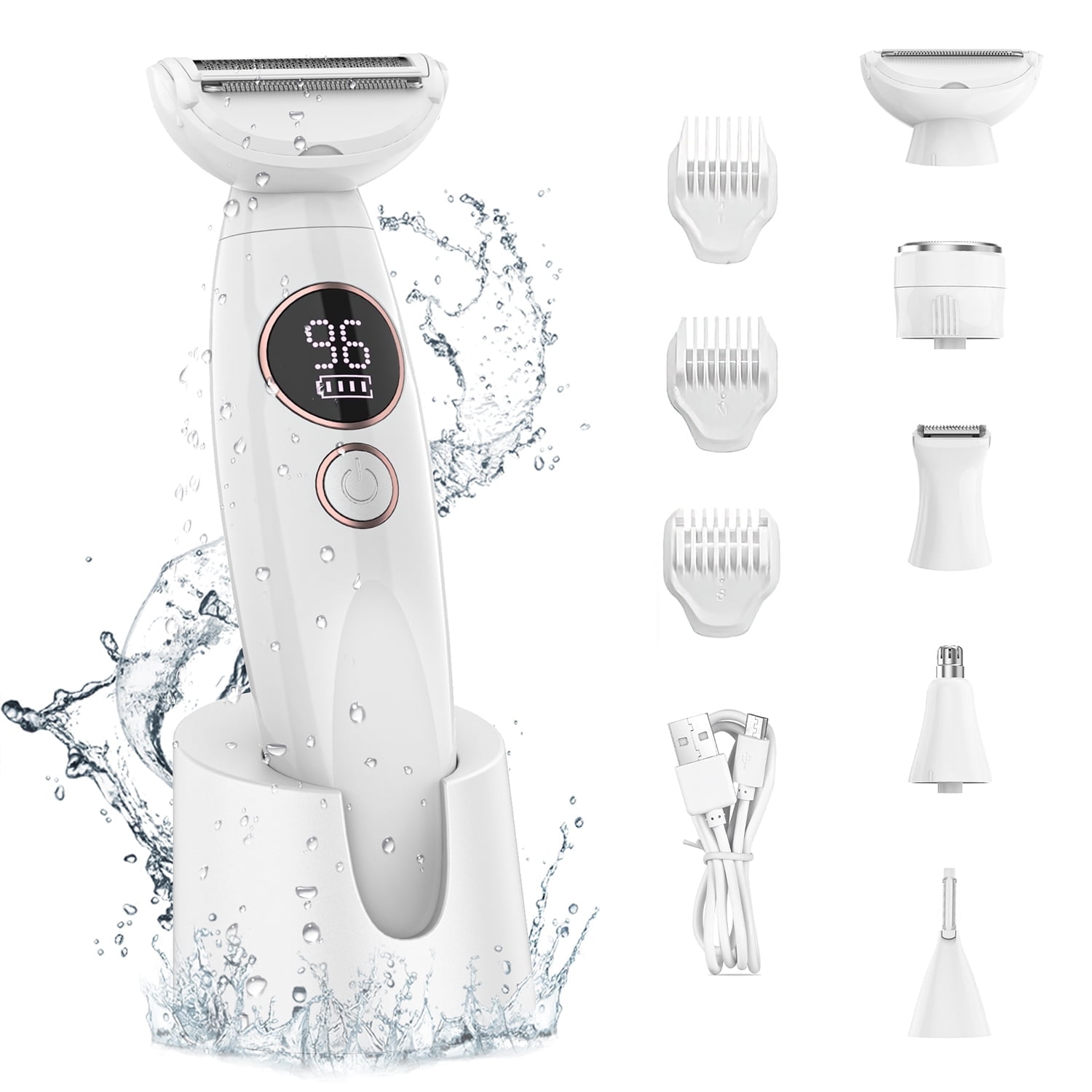 Electric Razors Shavers for Women, 5 in 1 Bikini Trimmer for Women Wet ...