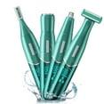 4-in-1 Rechargeable Electric Razor for Women with LED, Body Face Nose ...