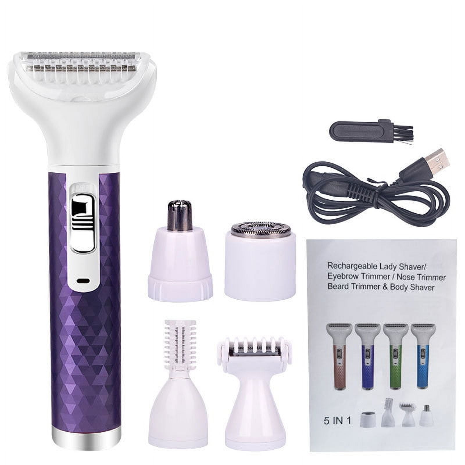 Electric Razors for Women, 5 in 1 Womens Shaver Electric Bikini Trimmer ...