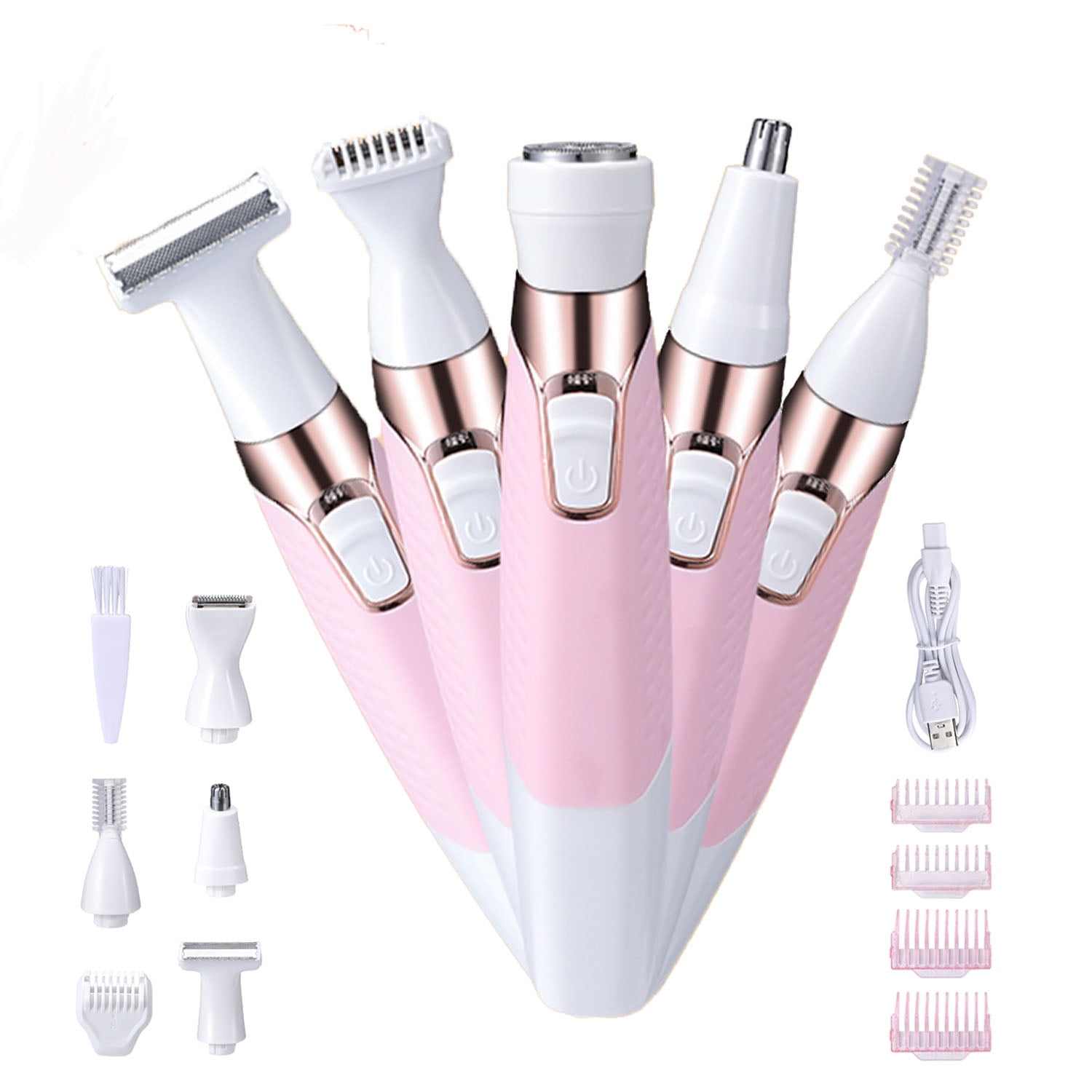 5-in-1 Women's Electric Razor Set: Body, Nose, Legs, Underarms, Bikini ...